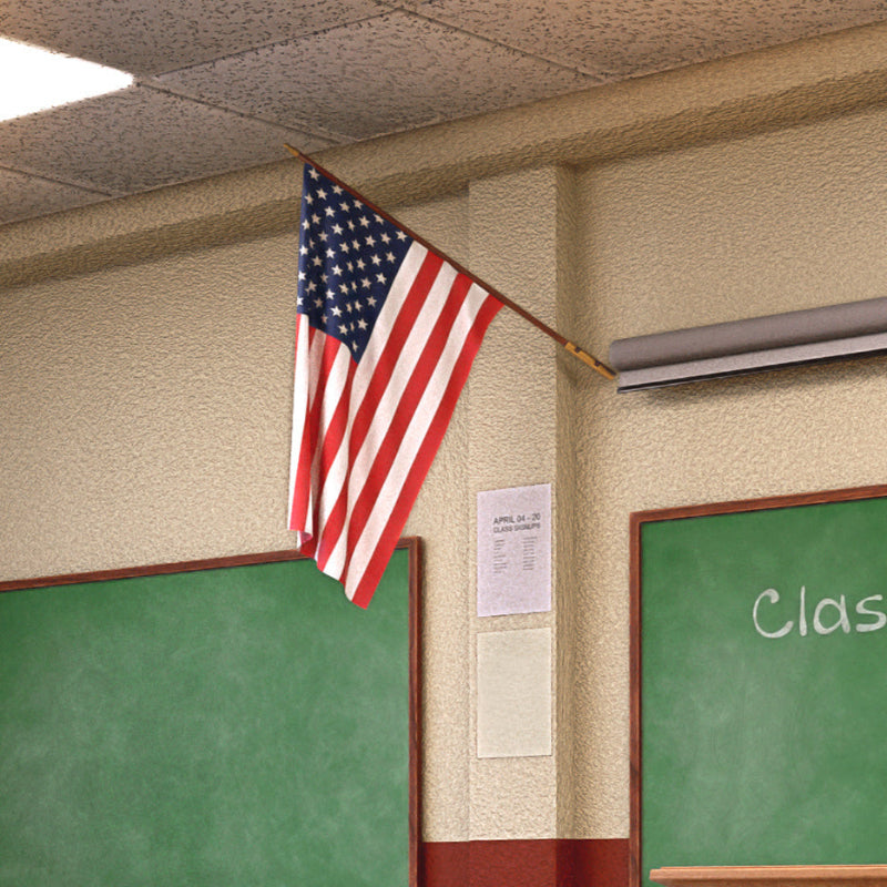 US Classroom Mounted Flag – American Flag with Staff – Tidmore Flags