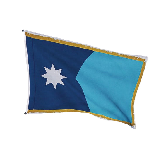 Minnesota Indoor Flag with Pole Hem & Gold Fringe – Tidmore Flags