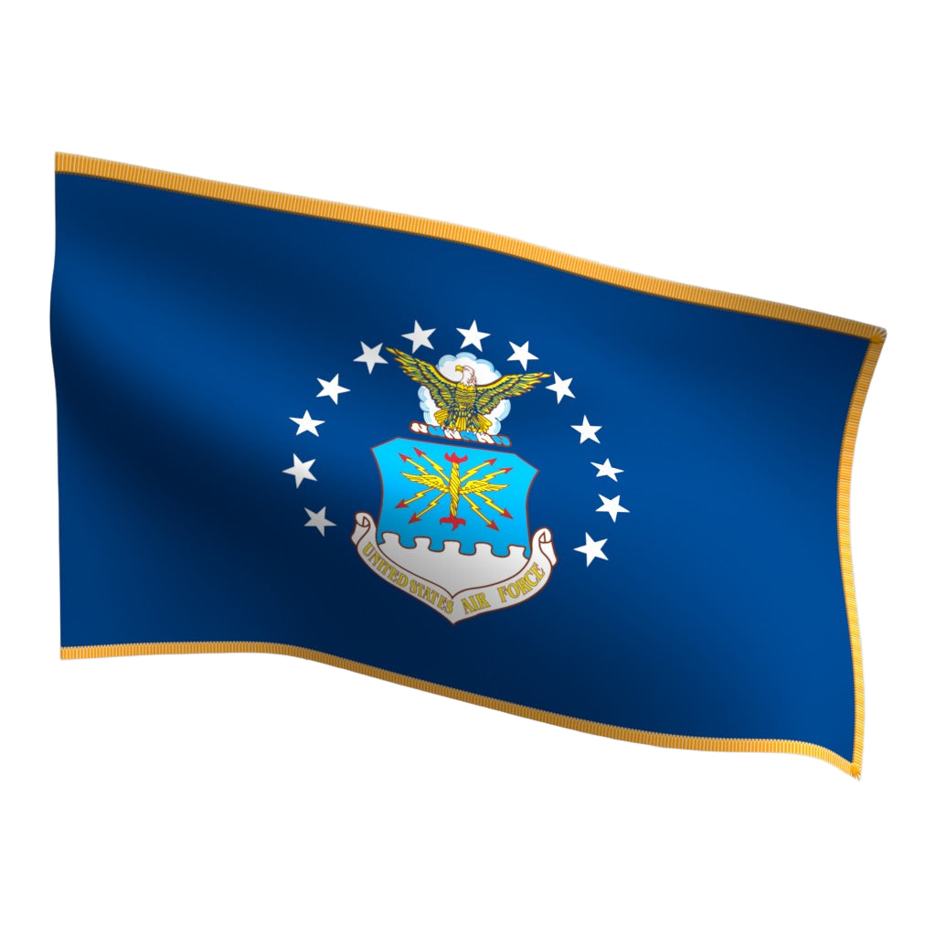 Air Force Indoor Flag with Pole Hem and Gold Fringe – Tidmore Flags