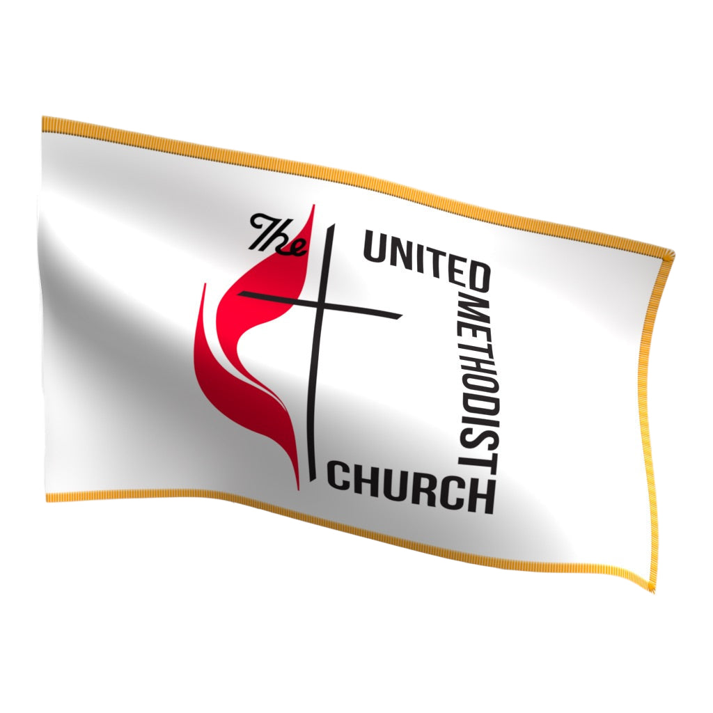 Methodist Indoor Flag With Pole Hem And Fringe – Indoor Ceremonial ...