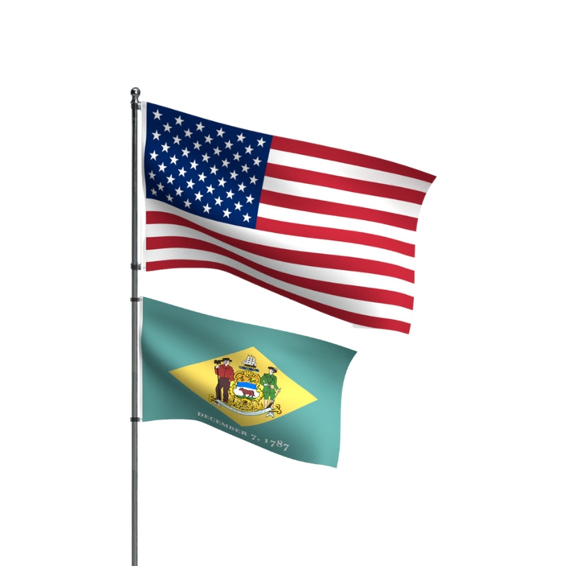 U.S. + Delaware Flag Nylon Bundle – Made in USA | Tidmore Flags