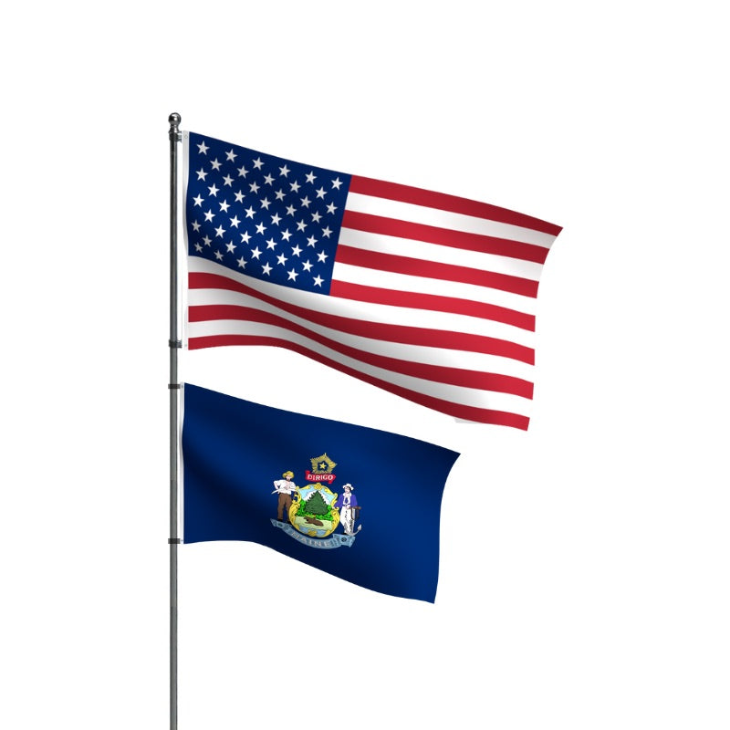 U.S. + Maine Flag Nylon Bundle – Made in USA | Tidmore Flags