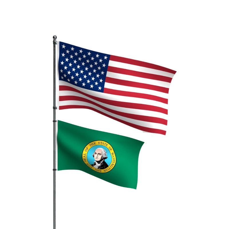 U.S. + Washington Flag Nylon Bundle – Made in USA | Tidmore Flags